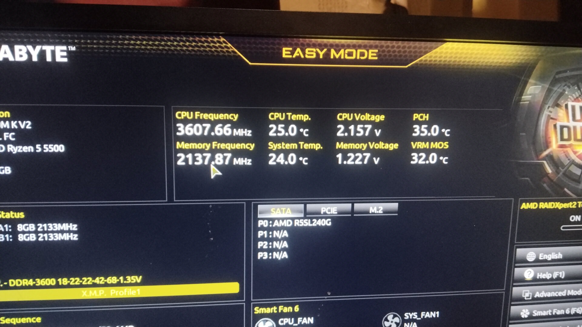 Растёт напряжение Vcore до 2.040V на плате Gigabyte A520M K V2 - Общие ...